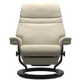 Relaxsessel stressless "Sunrise" Sessel Gr. Leder BATICK, PowerTM Leg & Back-mit Akku-Classic Base Schwarz, Relaxfunktion-Drehfunktion-Integrierte Fußstütze-PlusTMSystem, B/H/T: 79cm x 103cm x 78cm, beige (cream batick) elektrisch verstellbar, optional 2-motorisch, Größe M & L