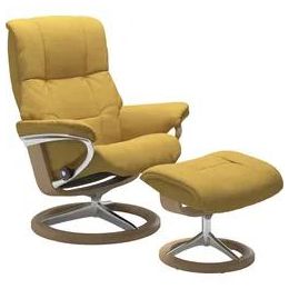 Relaxsessel stressless "Mayfair", gelb (gelb q2 faron), B:92cm H:103cm T:79cm, Leder BATICK: BATICK ist ein leicht korrigiertes, durchgefärbtes und genarbtes Möbelleder, bei dem die meisten Unebenheiten und Spuren in der Regel entfernt wurden., Leder PALOMA: PALOMA ist ein durchgefärbtes Semianilin-Möbelleder mit natürlicher Narbung., ROHLEDER Stoff Q2 FARON: Ein fester zuverlässiger Bouclu00e9 mi