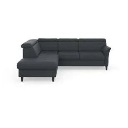 Sit & More Ecksofa SIT & MORE "Marano L-Form", grau (dunkelgrau), B:252cm T:216cm, 98% Polyester, 2% Polyamid, Sofas, inklusive Kopfteilverstellung, wahlweise mit Bettfunktion, Bettkasten