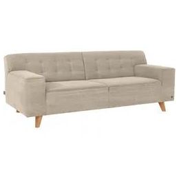 2,5-Sitzer Tom Tailor HOME "NORDIC CHIC" Sofas Gr. B/H/T: 206cm x 77cm x 91cm, Vintage Webstoff TUS, beige (ecru tus 1) im Retrolook, Füße Buche natur