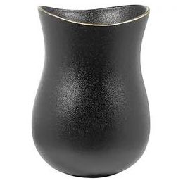 Tischvase Fink "Opera", schwarz, H:26,00cm Ø:17,00cm, Keramik, Vasen, Handbemalter goldener Rand