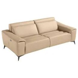 2,5-Sitzer Egoitaliano "Suzette" Sofas Gr. B/H/T: 218cm x 95cm x 100cm, Leder BULL, mit Relaxfunktion, beige (champagner) inkl. 2 elektronischer Relaxfunktionen, Rücken- und Fußteilfunktion