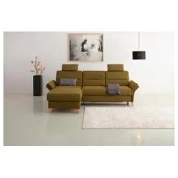 Ecksofa Home Affaire "Westerland L-Form" Sofas Gr. B/H/T: 252cm x 90cm x 162cm, Olympia EASY CLEAN, Recamiere links, ohne Bettfunktion, ohne Bettkasten, ohne Armlehnfunktion, grün (olive) Federkern-Polsterung, wahlweise mit Bettfunktion, Bettkasten