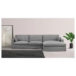 Ecksofa LeGer Home by Lena Gercke "Sölve L-Form" Sofas Gr. B/H/T: 320cm x 86cm x 175cm, Struktur, Recamiere rechts, grau mit optischer Husse, weicher Sitzkomfort