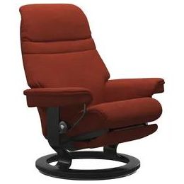 Relaxsessel stressless "Sunrise" Sessel Gr. ROHLEDER Stoff Q2 FARON, PowerTM Leg & Back-mit Akku-Classic Base Schwarz, Relaxfunktion-Drehfunktion-Integrierte Fußstütze-PlusTMSystem, B/H/T: 79cm x 103cm x 78cm, rot (rust q2 faron) elektrisch verstellbar, optional 2-motorisch, Größe M & L