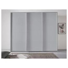 Schwebetürenschrank Rauch "Oteli" Schränke Gr. B/H/T: 278 cm x 214 cm x 68 cm, ohne Beleuchtung, 3 St., grau (seidengrau) inkl. Passepartout optional mit Beleuchtung