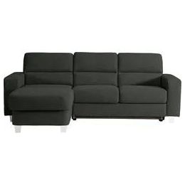 Ecksofa Alina "Ilana" Sofas Gr. B/H/T: 281cm x 90cm x 167cm, Struktur TTA, Recamiere links, ohne Funktion, schwarz (schwarz tta 10) wahlweise mit Bettfunktion und Stauraum