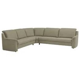 Ecksofa VILLA BECK "Garda L-Form", grün (14 stone), B:245cm H:90cm T:91cm, Flachgewebe 96, 6 Polyester, 3, 4% Polyamid, Microfaser 100% Polyester, Sofas, inklusive Kopfteilverstellung, Stellmaß 277x245cm