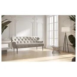 3-Sitzer Places of Style Sofas Gr. B/H/T: 193cm x 97cm x 87cm, Luxus-Microfaser ALTARA NUBUCK, grau (anthrazit) mit Knopfheftung,in verschieden Stoffarten