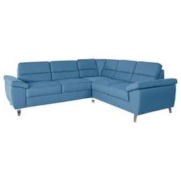 Sit & More Ecksofa SIT & MORE "Sorano L-Form" Sofas Gr. B/H/T: 249cm x 88cm x 229cm, Flachgewebe, langer Schenkel links, ohne Funktion, blau (pacific) wahlweise mit Bett- und Relaxfunktion, inkl. Bettkasten