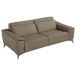 2,5-Sitzer Egoitaliano "Suzette" Sofas Gr. B/H/T: 218cm x 95cm x 100cm, Leder BULL, mit Relaxfunktion, grau (taupe) inkl. 2 elektronischer Relaxfunktionen, Rücken- und Fußteilfunktion