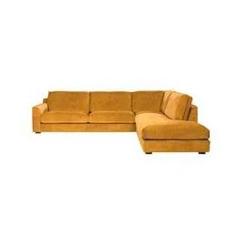 Ecksofa furninova "Grande Design und Komfort, L-Form" Sofas Gr. B/H/T: 321cm x 84cm x 271cm, Ottomane rechts, gelb (senffarben) sehr bequem dank loser Kissen und hochwertigem Sitzaufbau