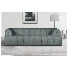 3-Sitzer Inosign "APERIRE B/T/H: 225/100/77 cm" Sofas Gr. B/H/T: 225cm x 77cm x 100cm, Chenille, blau (petrol) mit moderner aufwändiger Steppung tiefem Einzug, auch hinten