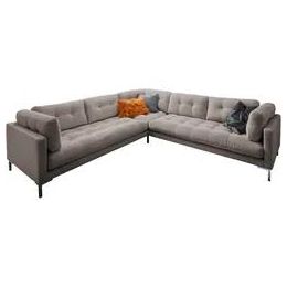 Wohnlandschaft TRENDS BY HG "Landau U-Form" Sofas Gr. B/H/T: 265cm x 75cm x 265cm, Cord, gleichschenklig, grau in Cord-Stoff mit Metallfuß