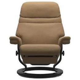 Relaxsessel stressless "Sunrise" Sessel Gr. Leder PALOMA, PowerTM Leg & Back-ohne Akku-Classic Base Schwarz, Relaxfunktion-Drehfunktion-Integrierte Fußstütze-PlusTMSystem, B/H/T: 88cm x 103cm x 78cm, braun (taupe paloma) elektrisch verstellbar, optional 2-motorisch, Größe M & L