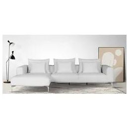 Guido Maria Kretschmer Home & Living Ecksofa GUIDO MARIA KRETSCHMER HOME & LIVING "JANTE L-Form" Sofas Gr. B/H/T: 332cm x 85cm x 175cm, Bouclé, Recamiere links, weiß wahlweise Recamiere links oder rechts, mit Chromfüßen