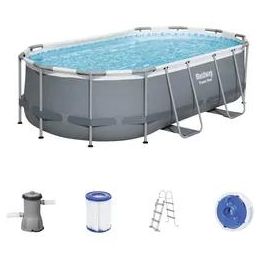 Framepool Bestway "Power SteelTM Frame" Schwimmbecken Gr. B/H/L: Breite 250cm x Höhe 100cm x Länge 427cm, 7250 l, grau BxLxH: 250x427x100 cm