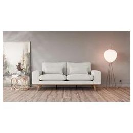 2-Sitzer Home Affaire "Torino B/T/H: 200/91/81 cm" Sofas Gr. B/H/T: 200cm x 81cm x 91cm, Chenille, beige auch in Bouclé, incl. Zierkissen, mit edlem Holzrahmen