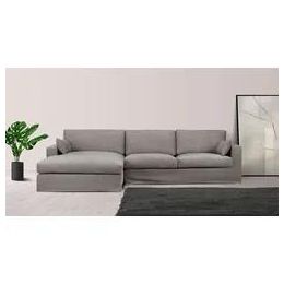 Ecksofa LeGer Home by Lena Gercke "Sölve L-Form" Sofas Gr. B/H/T: 320cm x 86cm x 175cm, Struktur, Recamiere links, grau (taupe) mit optischer Husse, weicher Sitzkomfort