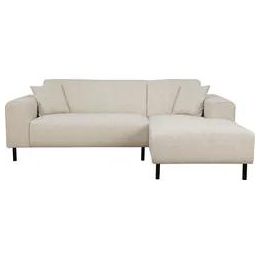 Ecksofa Home Affaire "ARROS L-Form" Sofas Gr. B/H/T: 235cm x 81cm x 163cm, Struktur, Recamiere rechts, beige (creme) incl. loser Zierkissen, Maße BTH: 23516381 cm, auch in Cord