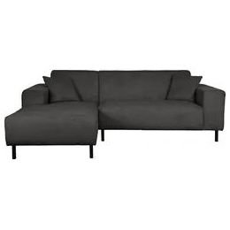 Ecksofa Home Affaire "ARROS L-Form" Sofas Gr. B/H/T: 235cm x 81cm x 163cm, Cord, Recamiere links, grau (anthrazit) incl. loser Zierkissen, Maße BTH: 23516381 cm, auch in Cord