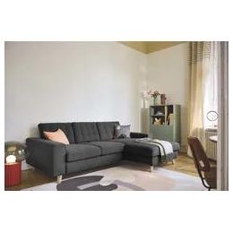 Ecksofa Tom Tailor HOME "Nordic Shift Chic" Sofas Gr. B/H/T: 308cm x 86cm x 180cm, Bouclé SCO, Recamiere rechts, ohne Bettfunktion und Bettkasten, grau (fog sco 89) wahlweise mit Bettfunktion und Bettkasten