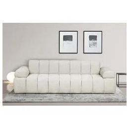 3-Sitzer Inosign "LYOTH" Sofas Gr. B/H/T: 220cm x 71cm x 93cm, Struktur weich, beige (creme) moderne Steppung, Armlehnen in Kissenoptik, BTH: 2209371 vm