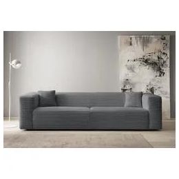 3-Sitzer Andas "BAKELS" Sofas Gr. B/H/T: 275cm x 66cm x 101cm, Cord, grau (anthrazit) trendiger Mega-Cord, in 3 Farben lieferbar