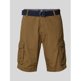 Petrol Regular Fit Cargoshorts mit Gürtel