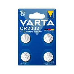 Varta Lithium Coin Knopfzelle CR2032, 3Volt, Batterie 4 St&uuml;ck
