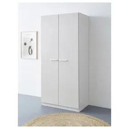 Drehtürenschrank Rauch "Kleiderschrank Schrank Garderobe Wäscheschrank VANDOR" Schränke Gr. B/H/T: 91cm x 197cm x 54cm, 2 St., weiß (alpinweiß) in drei Breiten, Höhe 197 cm, Griffe Graumetallic MADE IN GERMANY