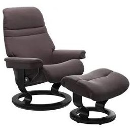 Relaxsessel stressless "Sunrise", rot (bordeaux), Material Bezug, Ausführung Funktion, Größe B/H/T, Sessel, mit Classic Base, Größe L, Gestell Schwarz