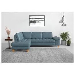 Sit & More Ecksofa SIT & MORE "Westham L-Form" Sofas Gr. B/H/T: 261cm x 88cm x 179cm, Microfaser, Ottomane links, ohne Federkern-ohne Bettfunktion-ohne Armteilverstellung-ohne Sitztiefenverstellung-ohne Stauraum, bunt (greyblue) mit Ottomane, oder ohne Bettfunktion, Bettkasten, Verstellung