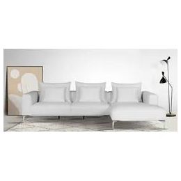 Guido Maria Kretschmer Home & Living Ecksofa GUIDO MARIA KRETSCHMER HOME & LIVING "JANTE L-Form" Sofas Gr. B/H/T: 332cm x 85cm x 175cm, Bouclé, Recamiere rechts, weiß wahlweise Recamiere links oder rechts, mit Chromfüßen