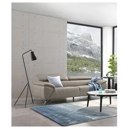 3-Sitzer NICOLETTI HOME Sofas Gr. B/H/T: 220 cm x 72 cm x 58 cm, Leder Torrello, braun (tortora) Breite 220 cm, inklusive Kopfteilverstellung