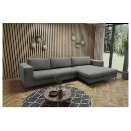 Ecksofa DOMO collection "Modica L-Form" Sofas Gr. B/H/T: 329cm x 83cm x 173cm, Cord, Recamiere rechts, grau moderne Optik mit großzügiger Recamieire, auch in Cord