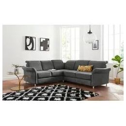 Sit & More Ecksofa SIT & MORE "Darwin L-Form" Sofas Gr. B/H/T: 249cm x 83cm x 229cm, Luxus-Microfaser Florence, langer Schenkel rechts, ohne Kopfteilverstellung-ohne Bettfunktion-ohne Schubladenstauraum, blau (antrazith) inklusive Federkern, wahlweise mit Kopfteilverstellung, Bettfunktion