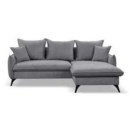 Ecksofa WERK2 "Modica L-Form" Sofas Gr. B/H/T: 230cm x 92cm x 160cm, Struktur weich, Recamiere rechts, Schlaffunktion und Bettkasten, grau Minimalistisches Ecksofa mit Schlaffunktion & Bettkasten