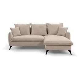 Ecksofa WERK2 "Modica L-Form" Sofas Gr. B/H/T: 230cm x 92cm x 160cm, Struktur fein, Recamiere rechts, Schlaffunktion und Bettkasten, beige Minimalistisches Ecksofa mit Schlaffunktion & Bettkasten