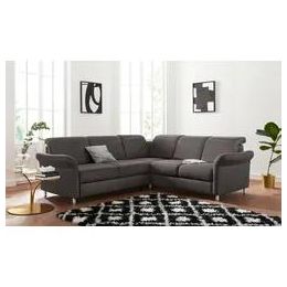 Sit & More Ecksofa SIT & MORE "Darwin L-Form" Sofas Gr. B/H/T: 249cm x 83cm x 229cm, Flachgewebe, langer Schenkel links, ohne Kopfteilverstellung-ohne Bettfunktion-ohne Schubladenstauraum, grau (anthrazit) inklusive Federkern, wahlweise mit Kopfteilverstellung, Bettfunktion