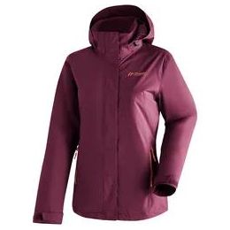 Outdoorjacke Maier Sports "Metor Therm Rec W" Gr. 19, rot (bordeaux) Damen Jacken Wanderjacke, atmungsaktiv und wasserdicht, wattierte Regenjacke mit Kapuze