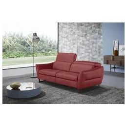 2,5-Sitzer Egoitaliano "Dafne" Sofas Gr. B/H/T: 208cm x 97cm x 108cm, Luxus-Microfaser Lederoptik, ohne elektrische Relaxfunktion, rot (marsala) mit und ohne elektrischer Relaxfunktion, Kopfteile manuell verstellbar