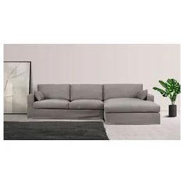 Ecksofa LeGer Home by Lena Gercke "Sölve L-Form" Sofas Gr. B/H/T: 320cm x 86cm x 175cm, Struktur, Recamiere rechts, grau (taupe) mit optischer Husse, weicher Sitzkomfort