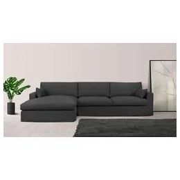 Ecksofa LeGer Home by Lena Gercke "Sölve L-Form" Sofas Gr. B/H/T: 320cm x 86cm x 175cm, Material, Recamiere links, grau (anthrazit) mit optischer Husse, weicher Sitzkomfort