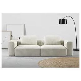 2,5-Sitzer RAUM.ID "Cushid" Sofas Gr. B/H/T: 268cm x 62cm x 109cm, Cord, grau (hellgrau) Modulsofa, bestehend aus 2 Teilen, Breite 268 cm