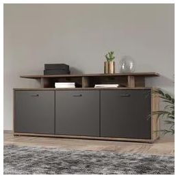 Sideboard FORTE Sideboards Gr. B/H/T: 137,8 cm x 58,3 cm x 41,5 cm, schwarz (eiche, schwarz) Breite ca. 138 cm