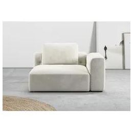 1,5-Sitzer RAUM.ID "Cushid", grau (hellgrau), B:134cm H:62cm T:109cm, 88% Polyester, 12% Polyacryl, Sofas, Modul-Eckteil, auch einzeln stellbar, Breite 134 cm