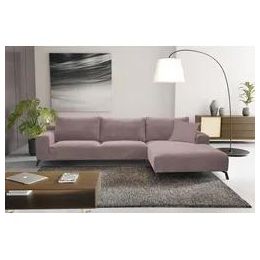 Ecksofa WERK2 "Faro L-Form" Sofas Gr. B/H/T: 315cm x 67cm x 188cm, Cord, Recamiere rechts, rosa (rose) XXL Design Ecksofa mit hohem Komfort in trendigem Cord & Samtvelours