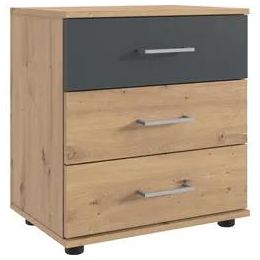 Nachtkommode wimex "Taiga" Sideboards Gr. B/H/T: 52cm x 58cm x 38cm, 3 St., grau (artisan eiche nachbildung/ graphit) mit 3 Schubladen, 52cm breit