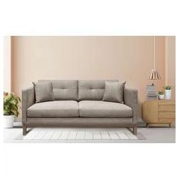 2,5-Sitzer Andas "Torsby" Sofas Gr. B/H/T: 174cm x 81cm x 89cm, Chenille, grau (light grey) 2 Ziekissen sind inklusive, mit elegantem Holzrahmen